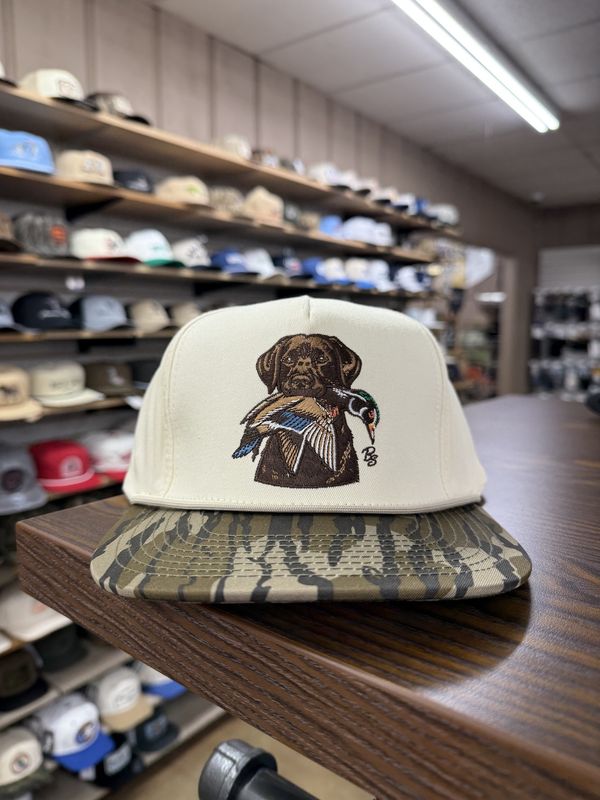 Chocolate Lab & Woodie Rope Hat - Cream/Bottomland