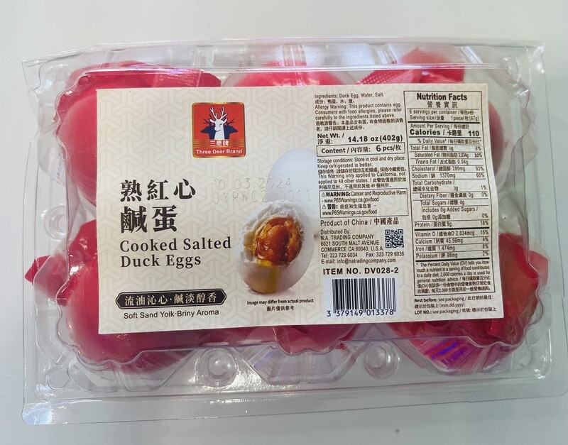 3Deer Cooked Salted Duck eggs 6pcs