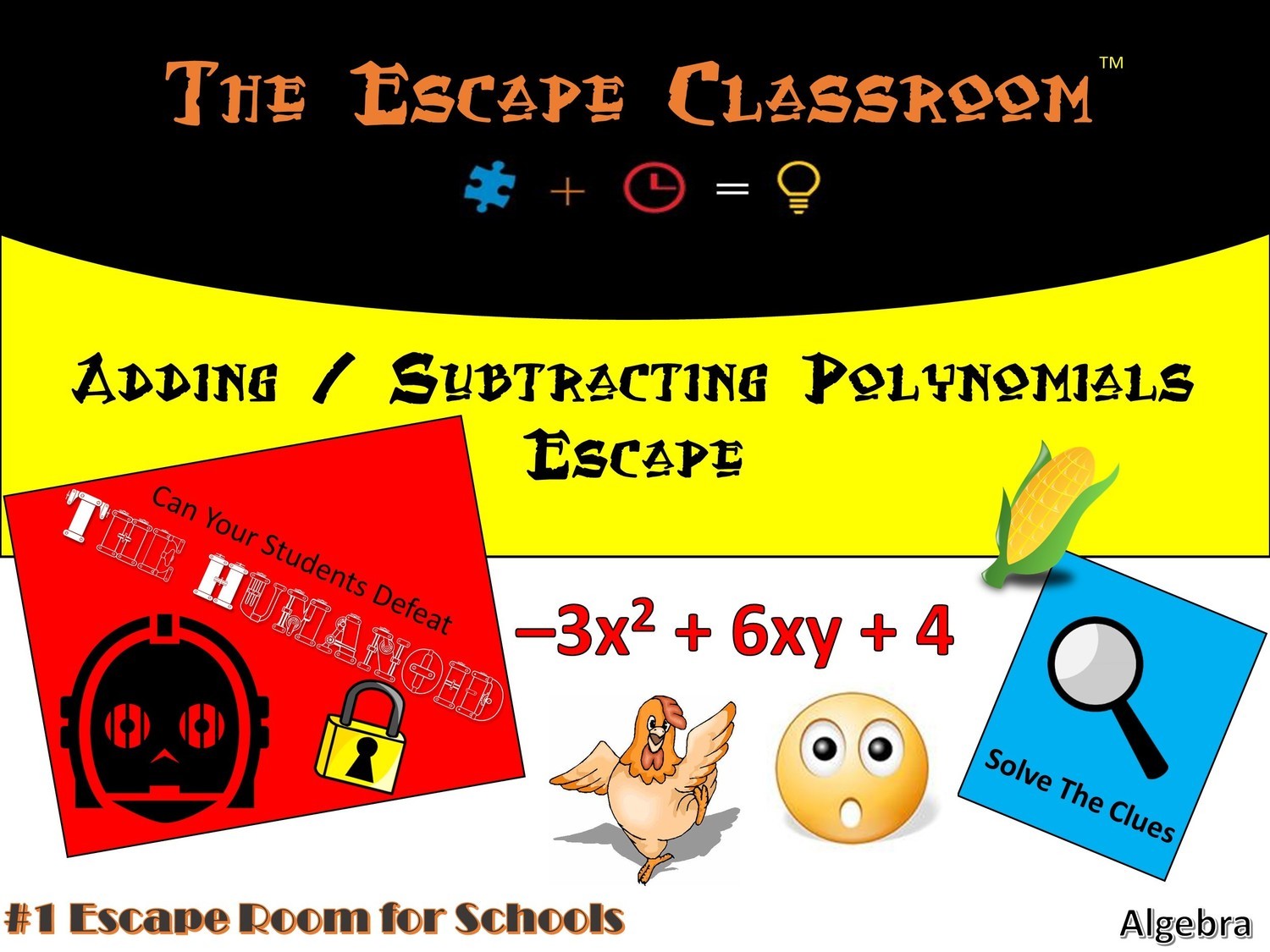 Adding and Subtracting Polynomials Escape (1 Teacher License)