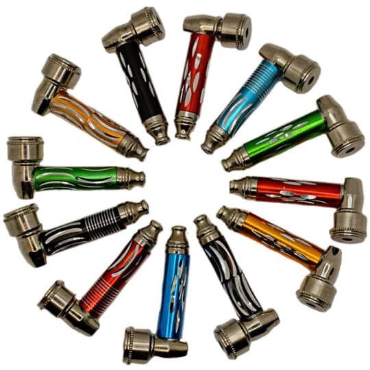 Metal Hand Pipe w/ Cap Assorted Colors