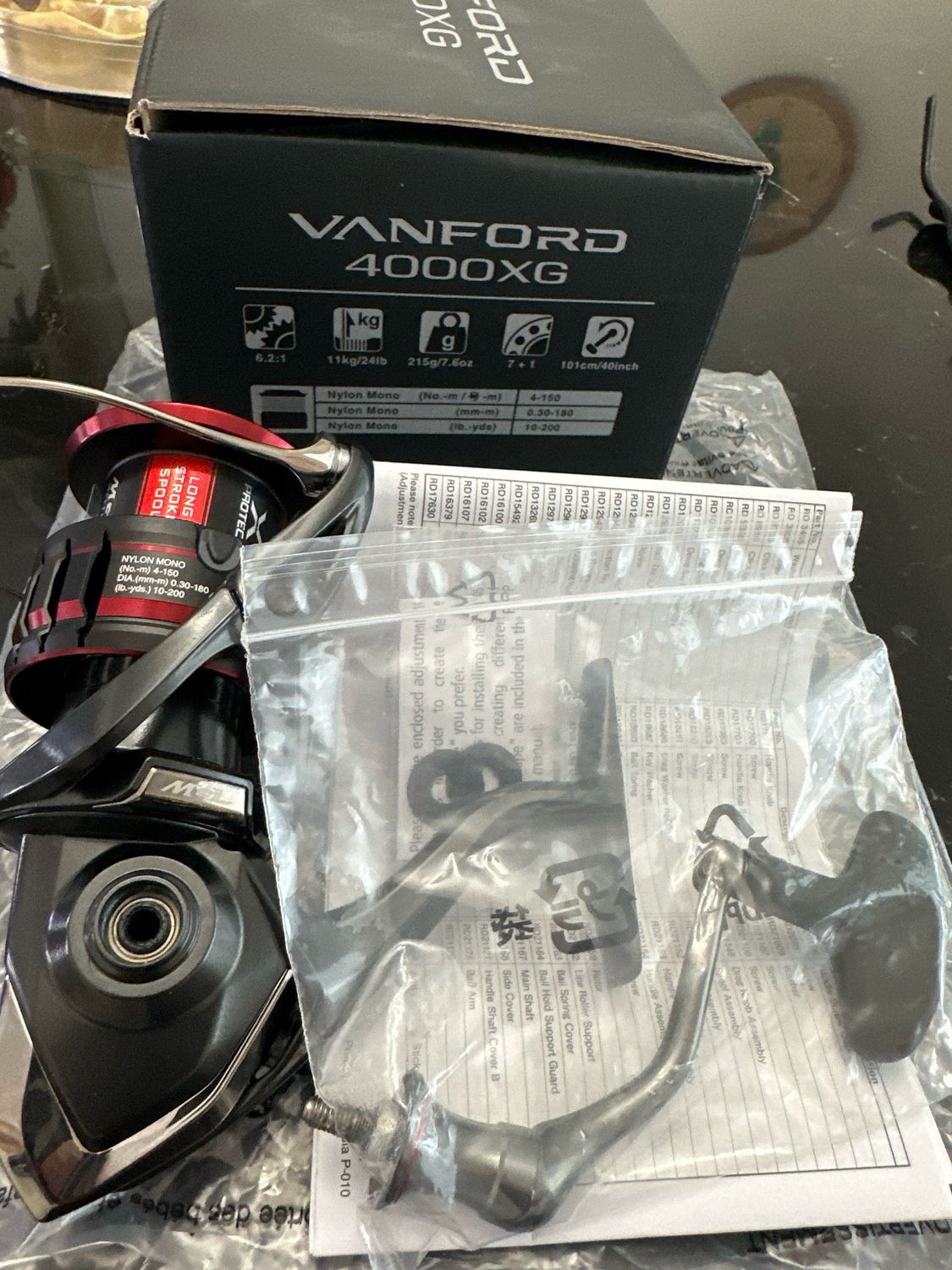 Shimano Vanford 4000XG. 6.2:1, 24lb Drag, 40 Inches Per Turn, 7.6oz ...