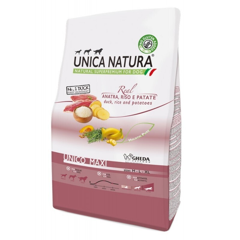 Gheda UNICA NATURA DOG – Natural Super Premium Unico Maxi Dry - Anatra ...