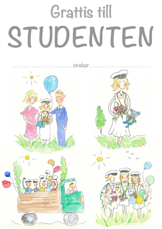 Diplom "Grattis till studenten Tjej" A4