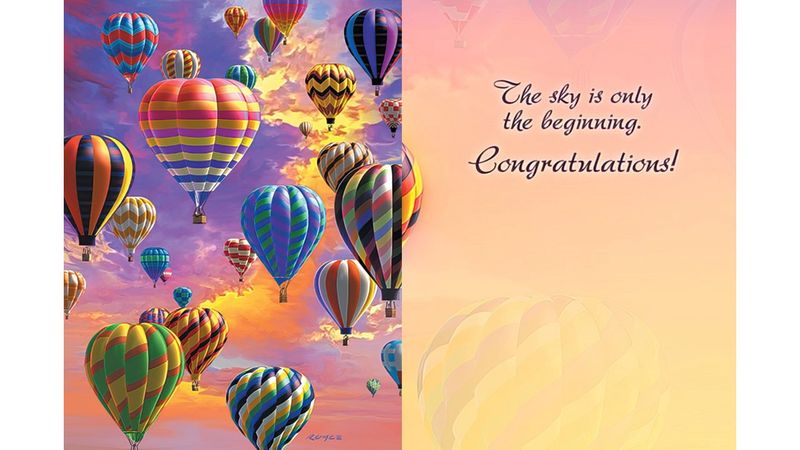 Congratulations Card Sunrise Balloons