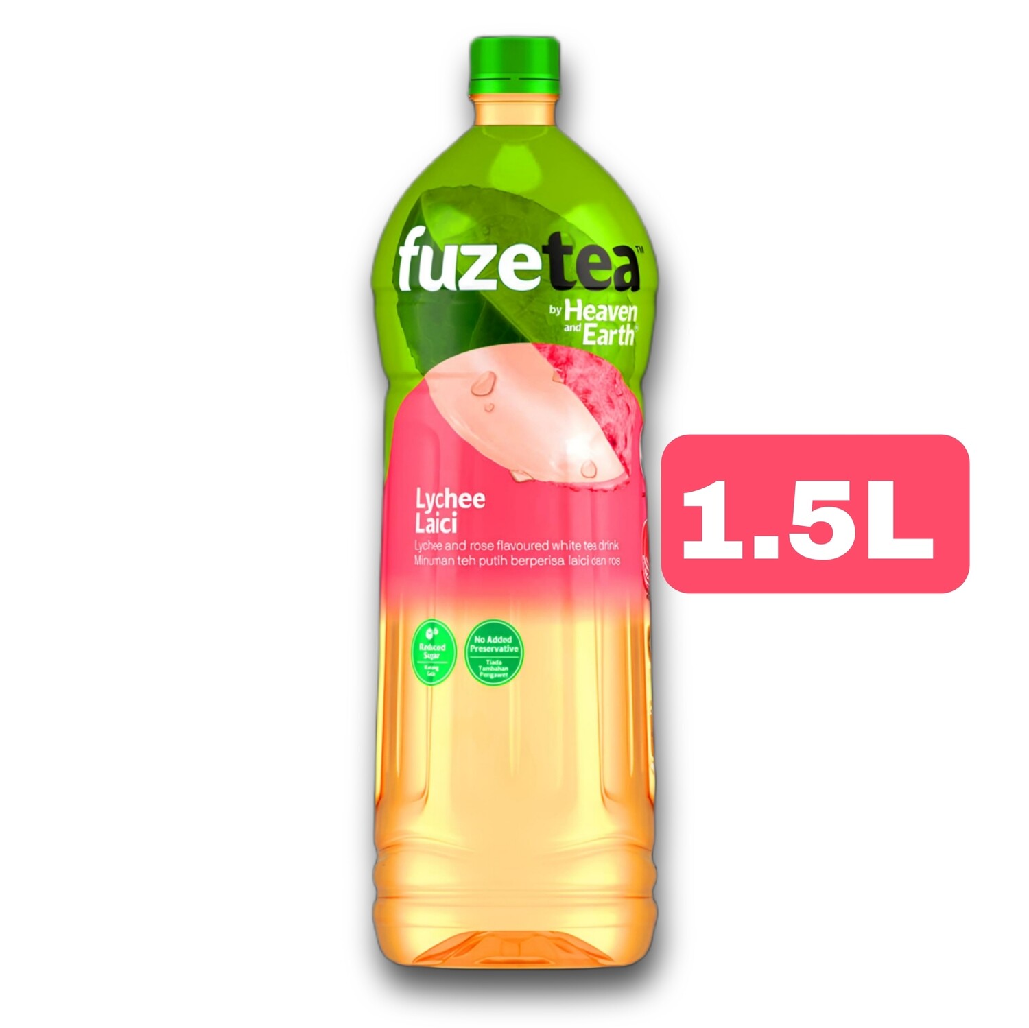 Fuze Tea Lychee Flavoured White Tea Drink Single Bottle 1.5L