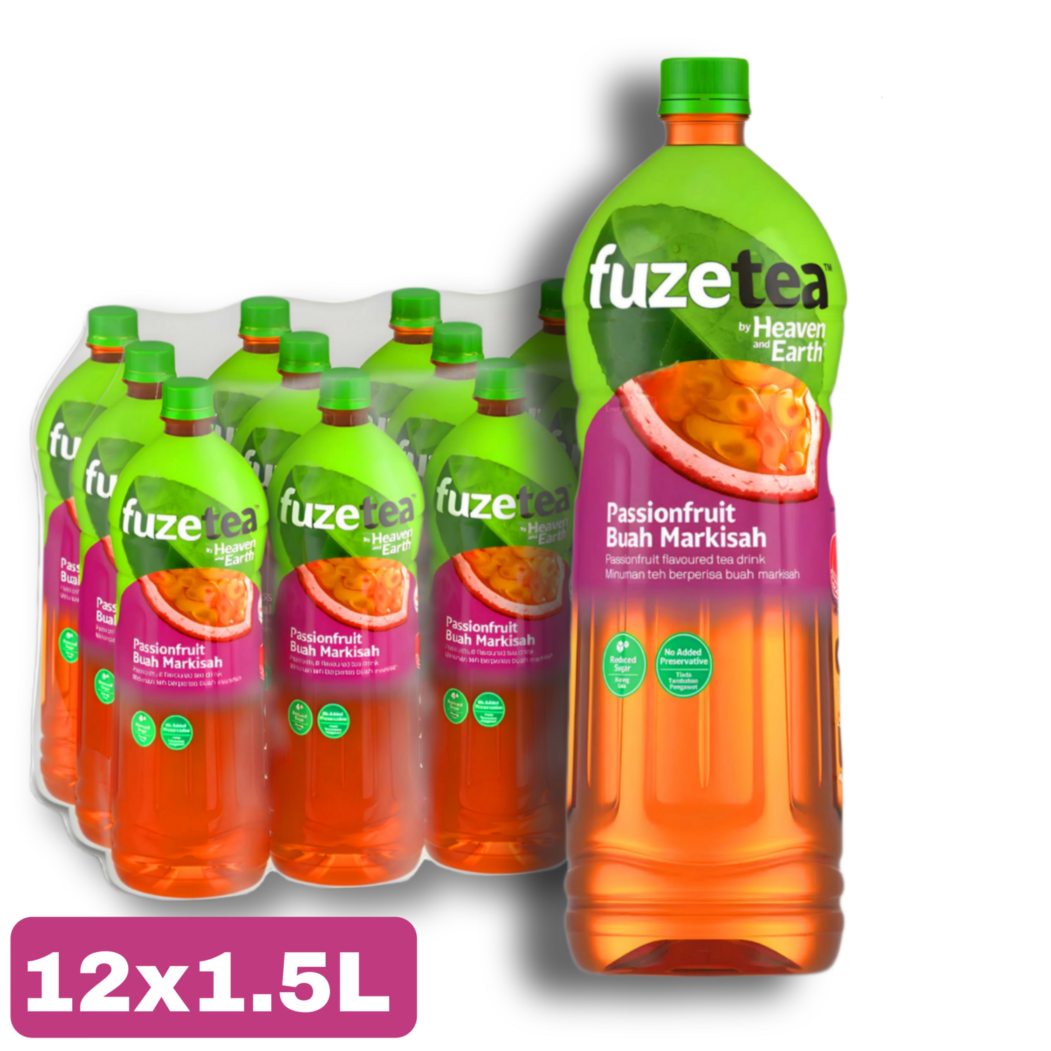 Fuze tea passionfruit flavoured tea drink 12 Bottles 1.5L