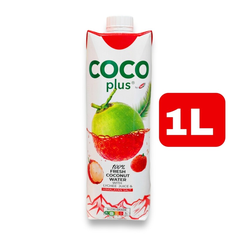 Coco Plus Fresh Coconut Water Juice Lychee Flavoured Single Pack 1L