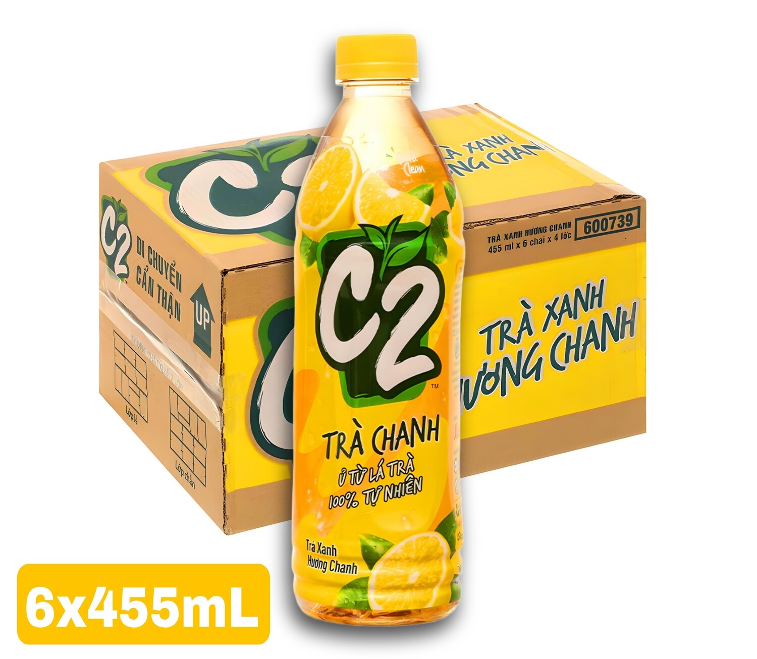 C2 Lemon Tea Flavoured Drink 6 Bottles 455mL
