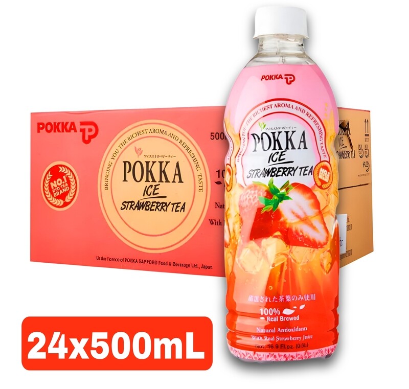 Pokka Strawberry Ice Tea 500ml 24 Bottles