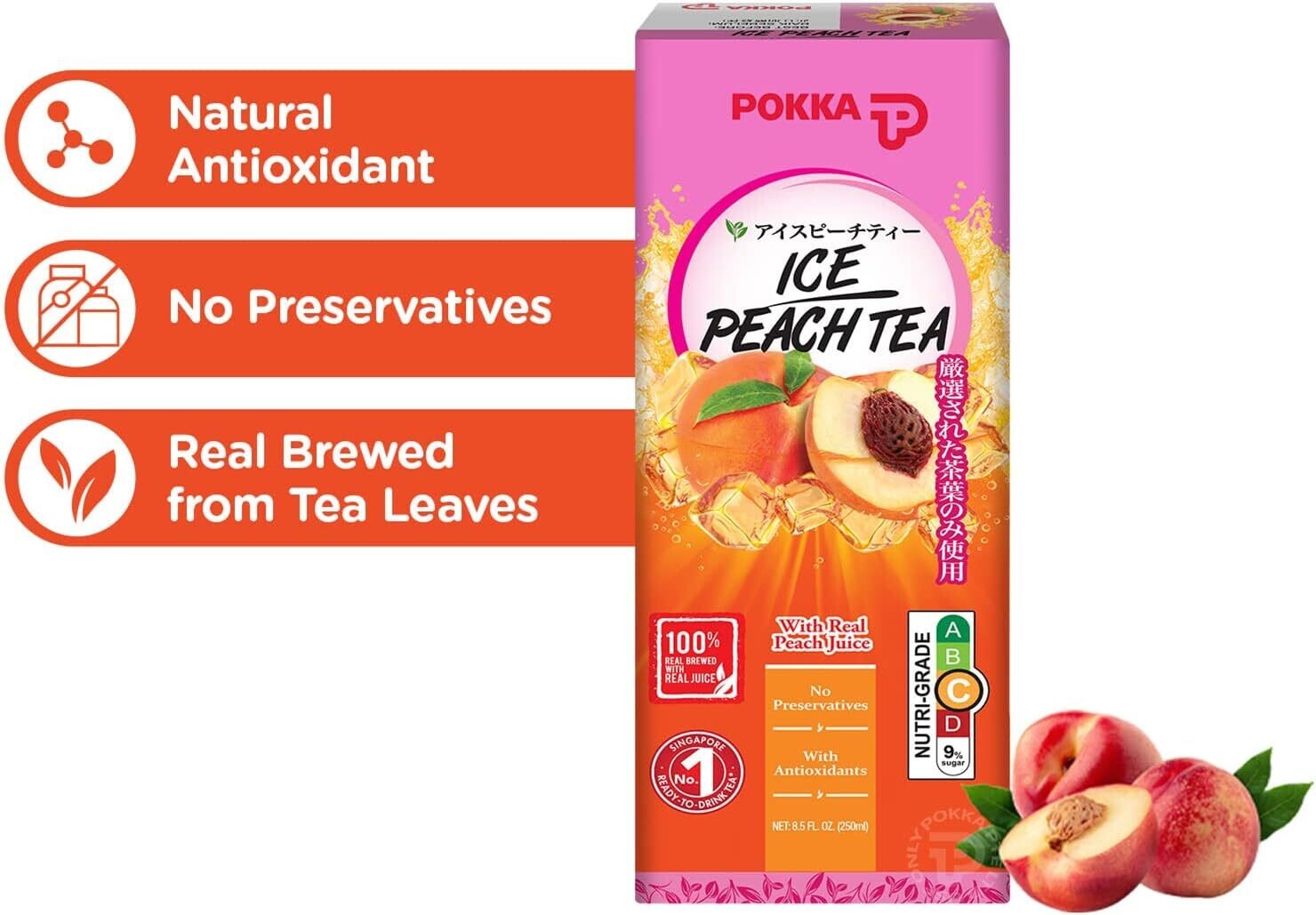 Pokka Ice Peach Tea. Single Pack 250mL