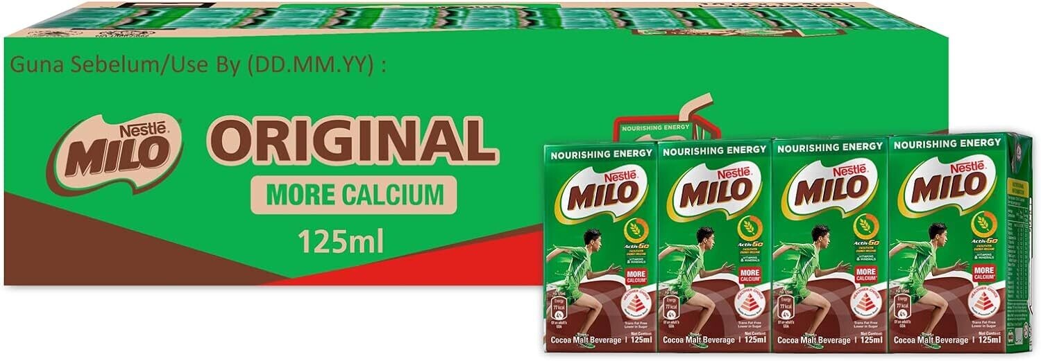 Milo UHT Chocolate Malt Packet Drink. 24 Pack 125mL