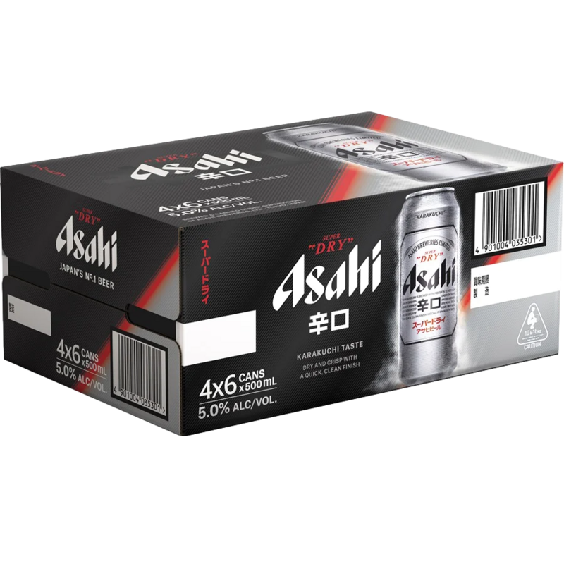 Asahi Super Dry Beer 500mL 24 Pack
