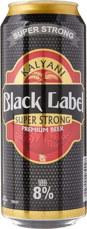 Kalyani Black Label Super Strong Premium Beer Can. Single Pack 490 ml