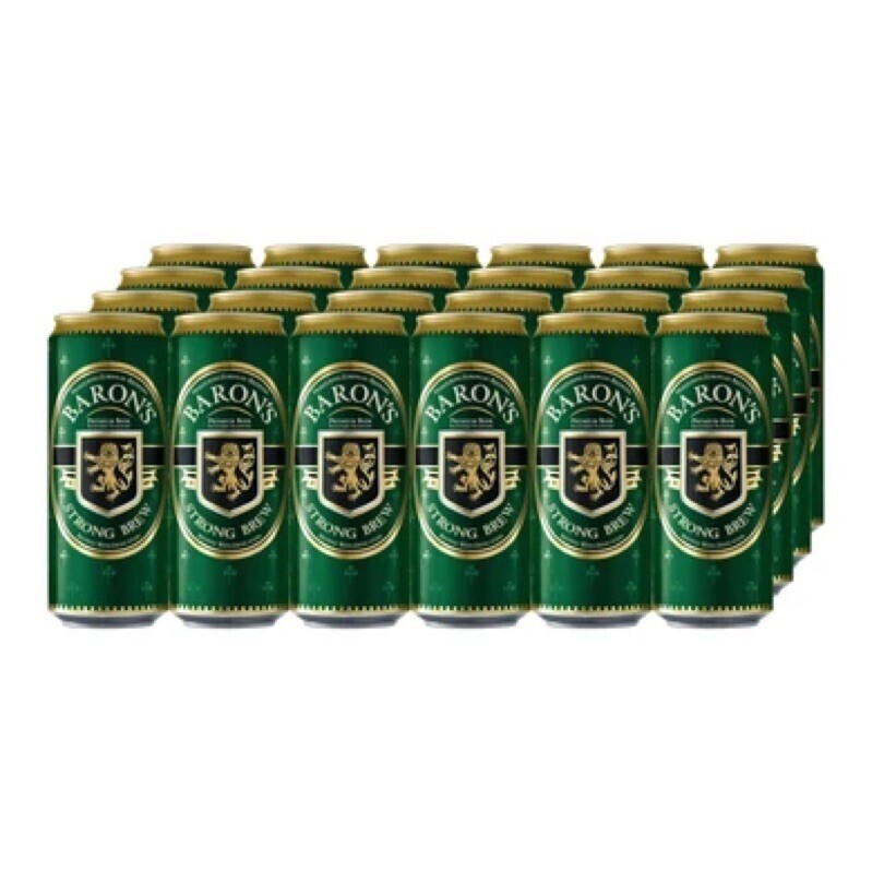 Baron's Strong Brew Beer Can. 24 Pack 490ml