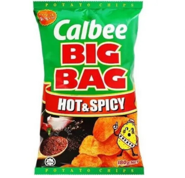 Calbee Big Bag Potato Chips Hot And Spicy 180g