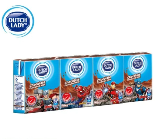 Dutch Lady Marvel CHOCOLATE UHT Milk 125mL 4 Pack ( 2 Bundle )