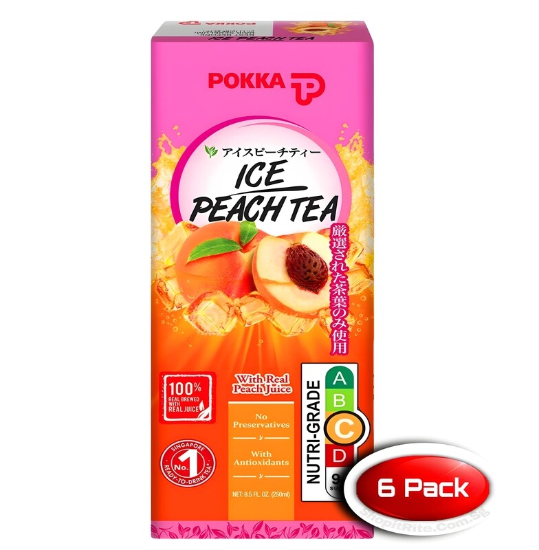 Pokka ice Peach Tea 250mL 6 Pack