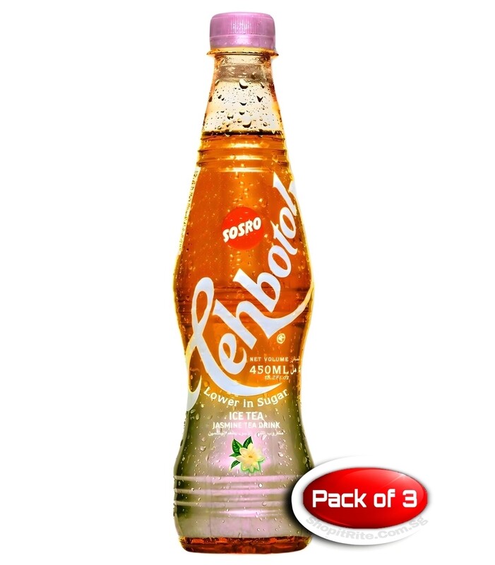 Sosro Teh botol Jasmine Ice Tea Lesser Sugar 450mL 3 Bottles