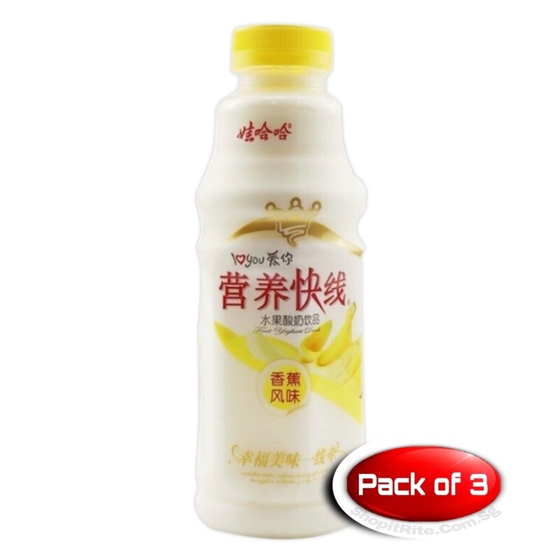 Wahaha Nutri Express Yogurt Banana Flavor 500mL 3 Bottles