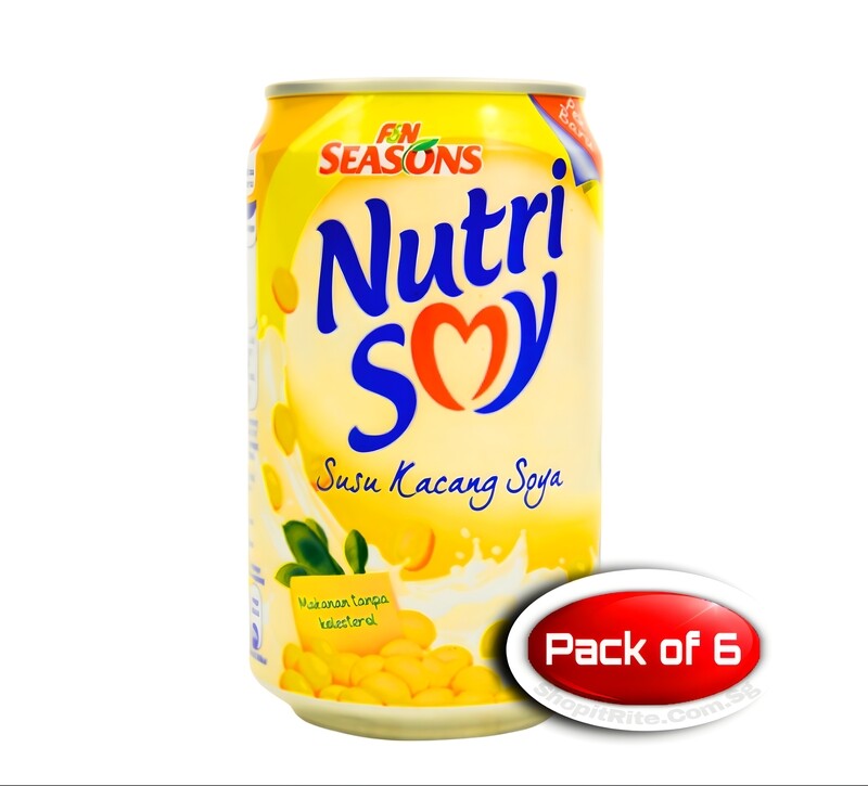 F&N Seasons Nutrisoy Soya Bean 300ml 6 Cans