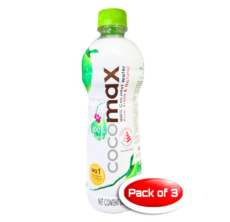 CocoMax 100% Coconut Water 500mL 3 Bottles