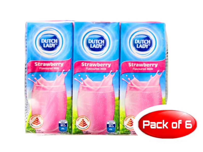 Dutch Lady Strawberry Milk 200mL 6 Pack