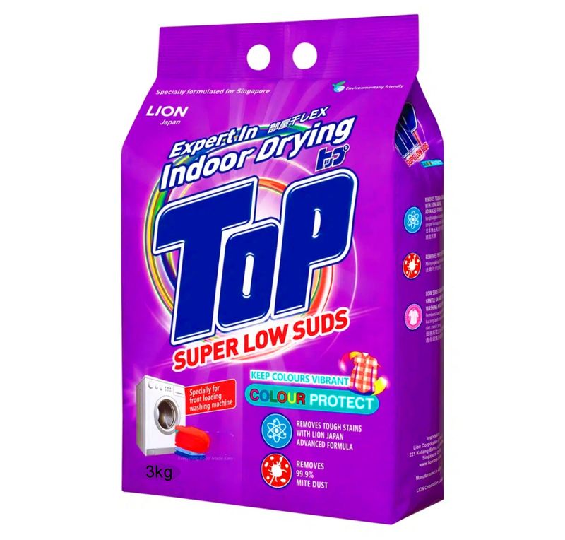 Top Detergent Powder Packet Super Low Suds - Colour Protect 3k