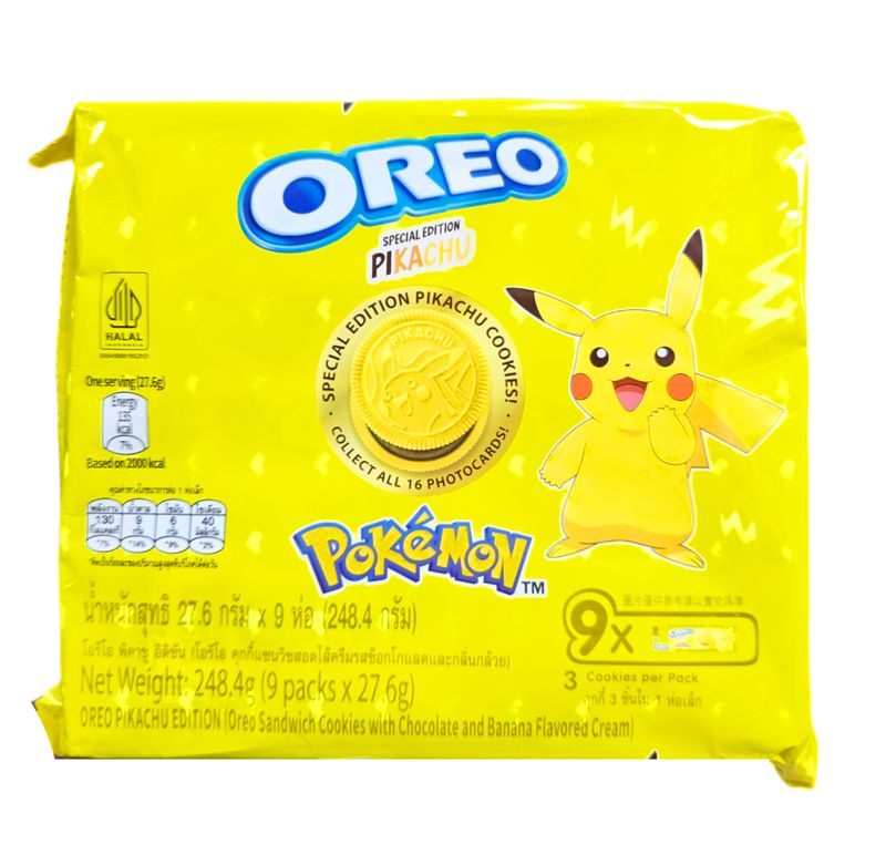 Oreo Pokemon Limited Edition Chocolate Banana Biscuits Multipack 248.4G