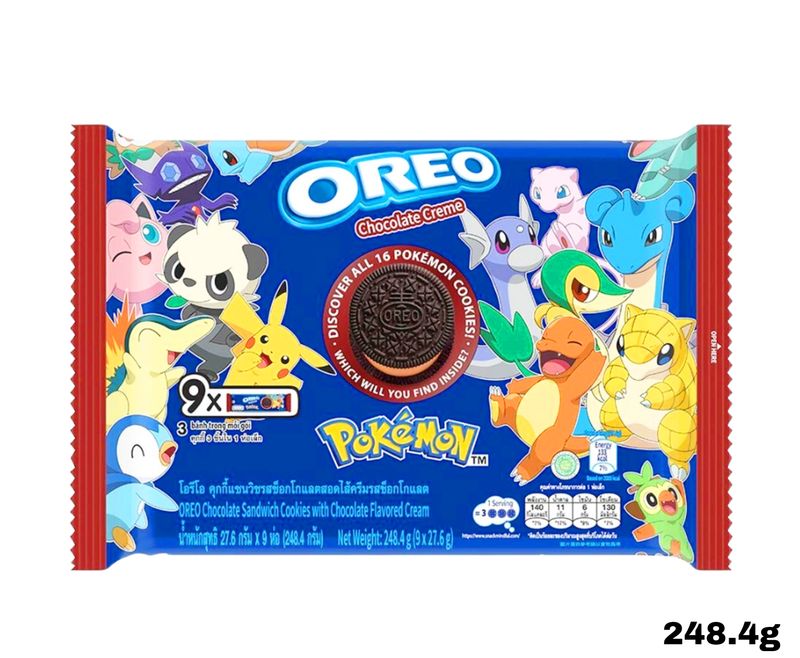 Oreo Chocolate Creme Multipack Pokemon Biscuit 248.4g