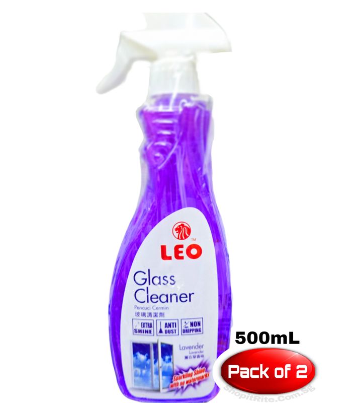 Leo Glass Cleaner - Lavender 500mL x 2 Pack