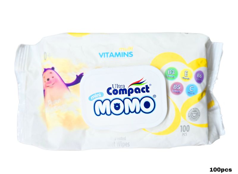 Ultra Compact Mini Momo Wet Wipes 100pcs