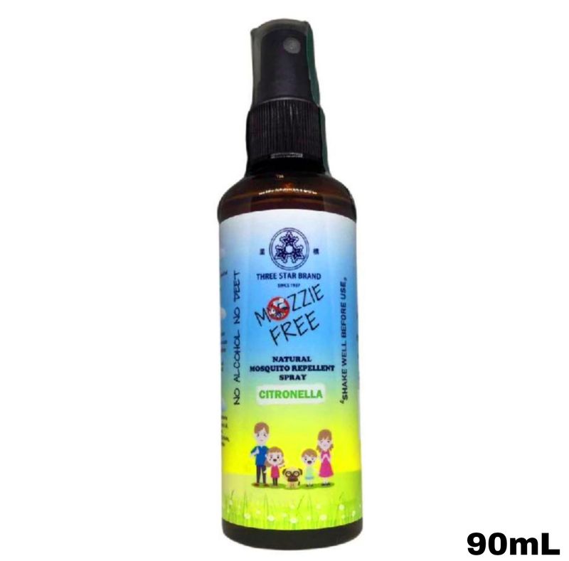 Three Star Brand Mozzie Free - Insect repellent Spray - Citronella 90mL