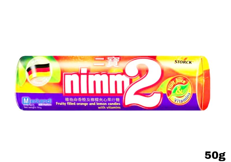 Nimm 2 Fruity Filled Orange And Lemon Candies With Vitamin 50g x1