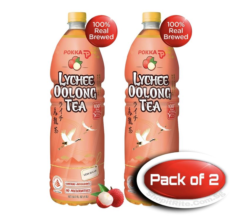 POKKA LYCHEE OOLONG TEA LESS SUGAR 1.5L 2S