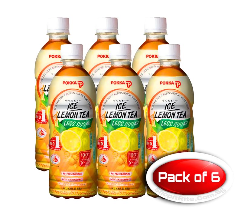 Pokka ice Lemon Tea Less Sugar 500ml 6s