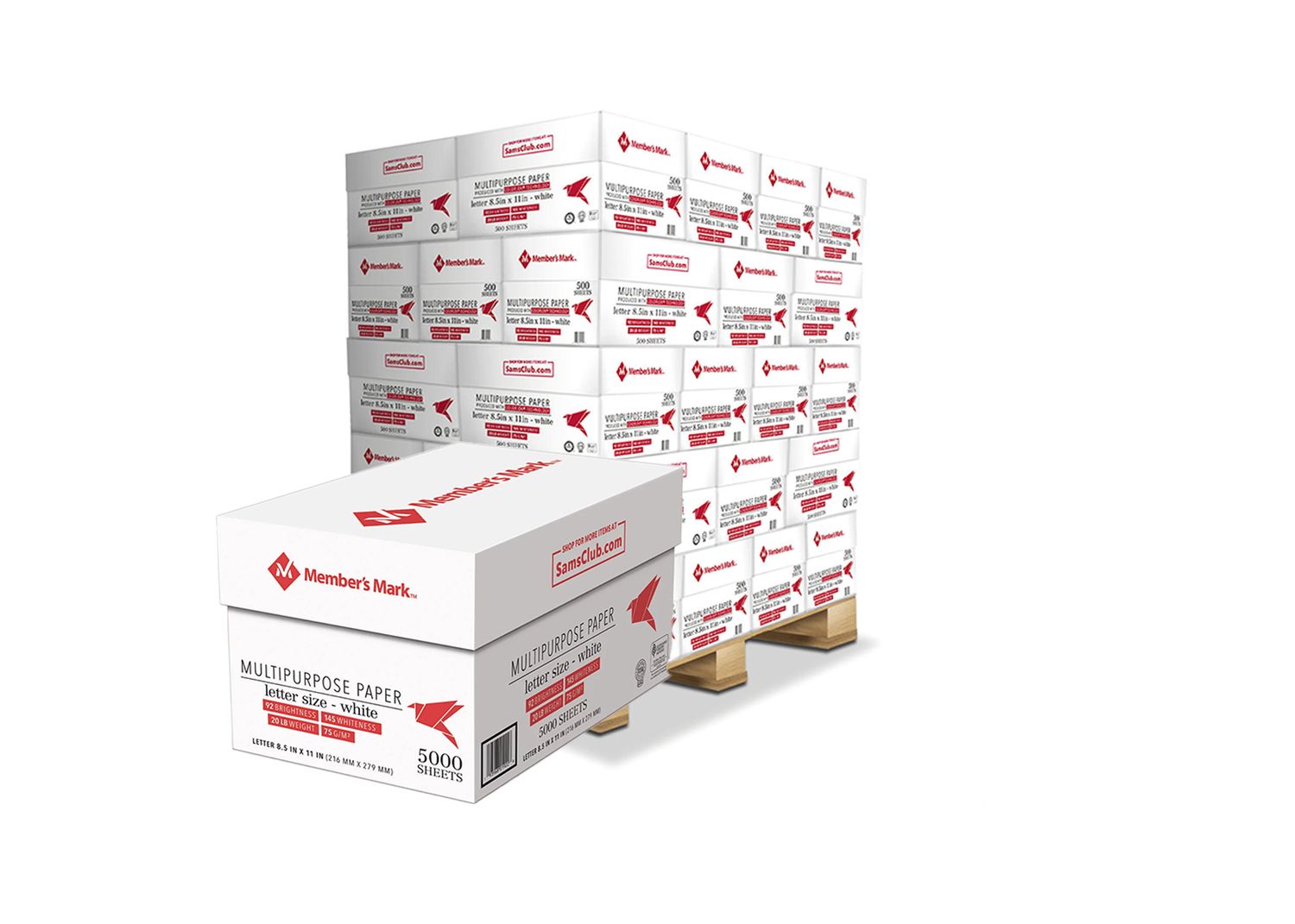 Member's Mark Multipurpose Copy Paper Full Pallet (40 cases)
