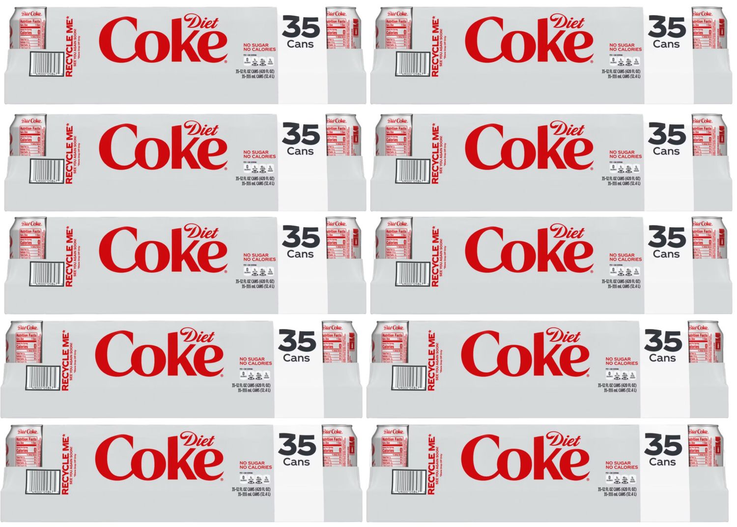 Diet Coke Cans 35 Pack/12 fl. oz (10 Cases)