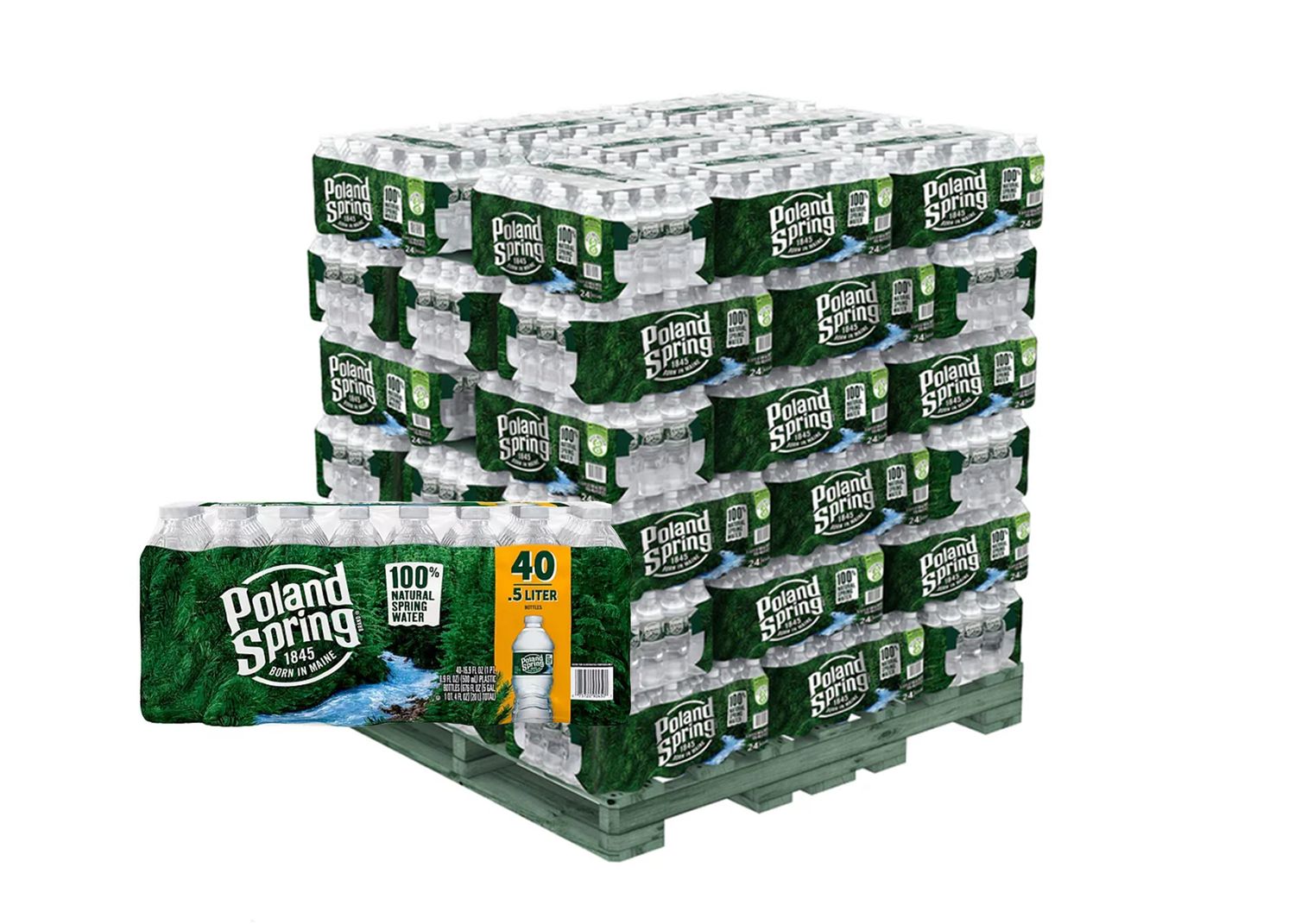 Poland Spring Natural Spring Water (16.9) 48 Cases - Full Pallet