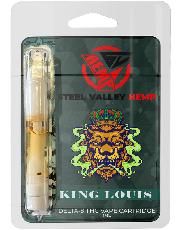 Steel Valley Hemp Delta 8 THC Vape Cartridge Indica - King Louis