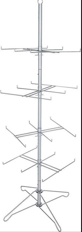 4 Tier Chrome Wire Spinner Rack Retail Display Stand Metal Spinning ...
