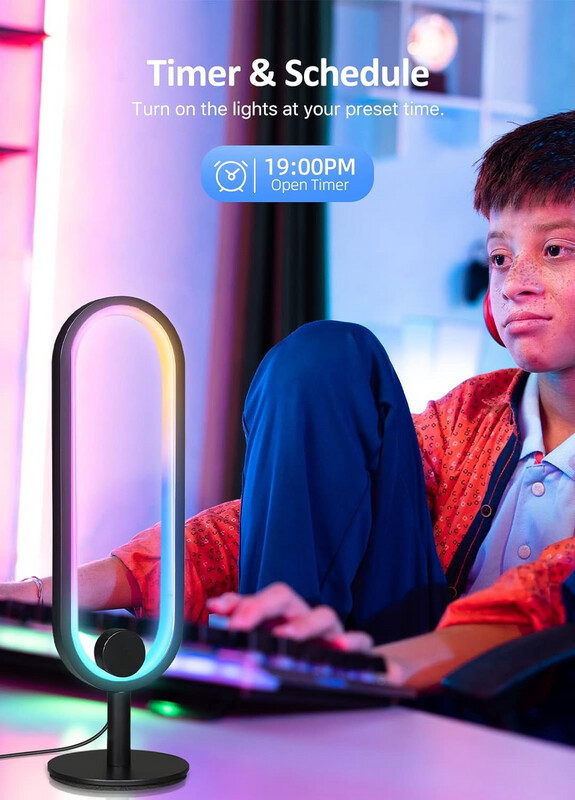 RGB Table Lamp Dimmable LED Night Light Ambient Lighting with Smart Remote