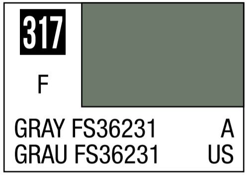 Aqueous Color 10ml - H317 Flat Gray FS36231 US Navy Aircraft Standard Color