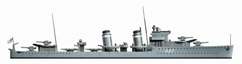 1/700 British Battle Cruiser Hood & E Class Destroyer