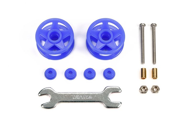 Mini 4WD Low Friction Plastic Double Rollers (Blue/19-19mm)