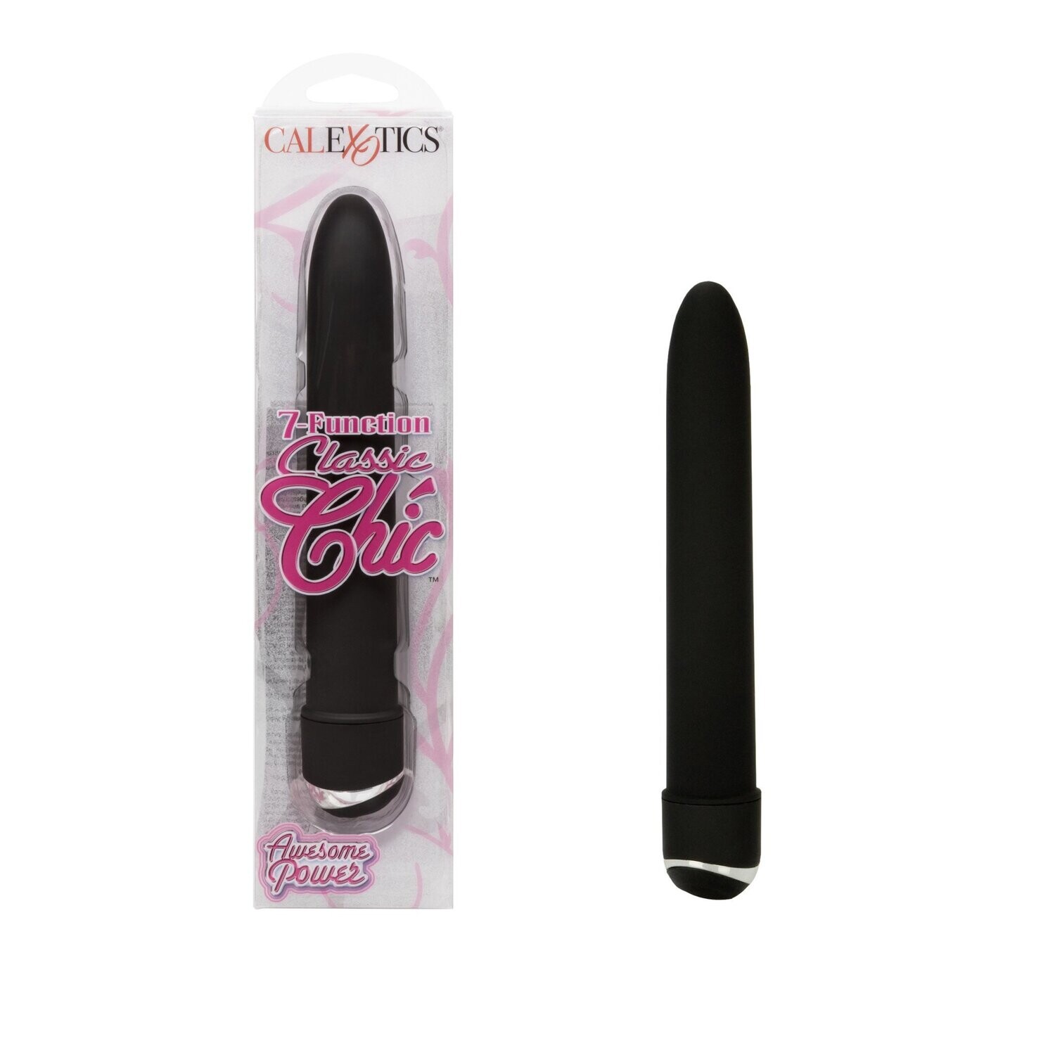 7 FUNCTION CLASSIC CHIC STANDARD VIBRATOR 6" BLACK - Store - Zebraz