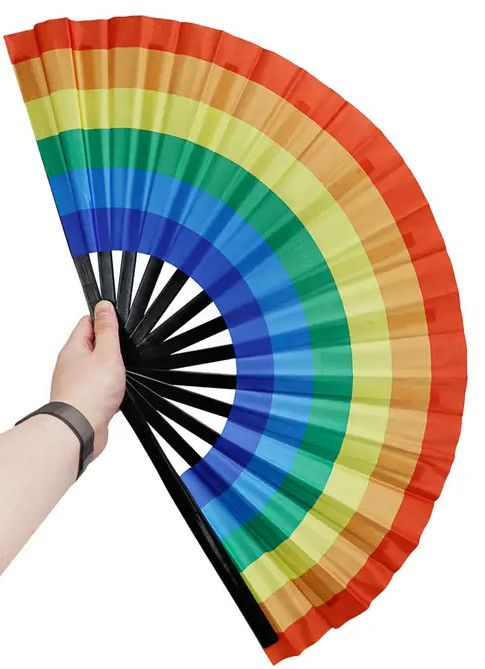 RAINBOW HORIZONTAL STRIPES CLAP FAN - Store - Zebraz