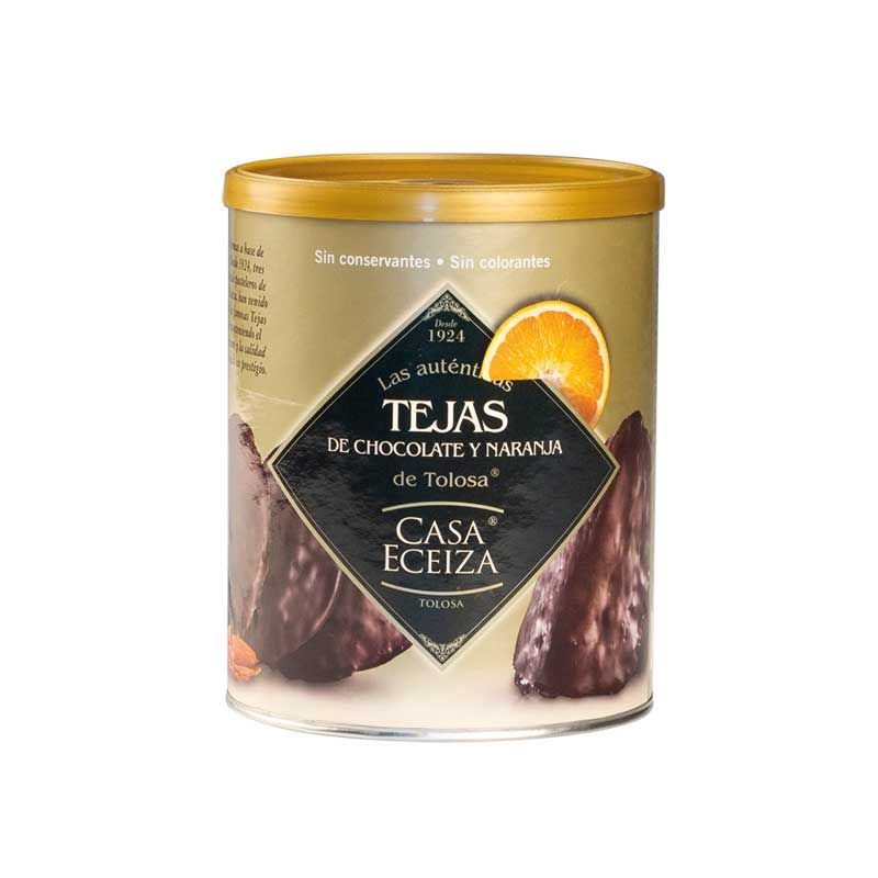 Bote de Tejas de Tolosa de Chocolate y Naranja 160g – Chocolates ...