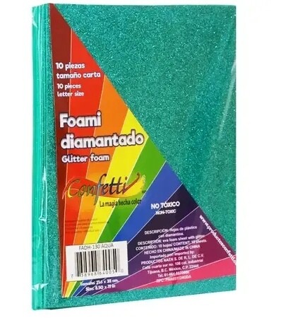 foamy carta c/10 aqua diamantado