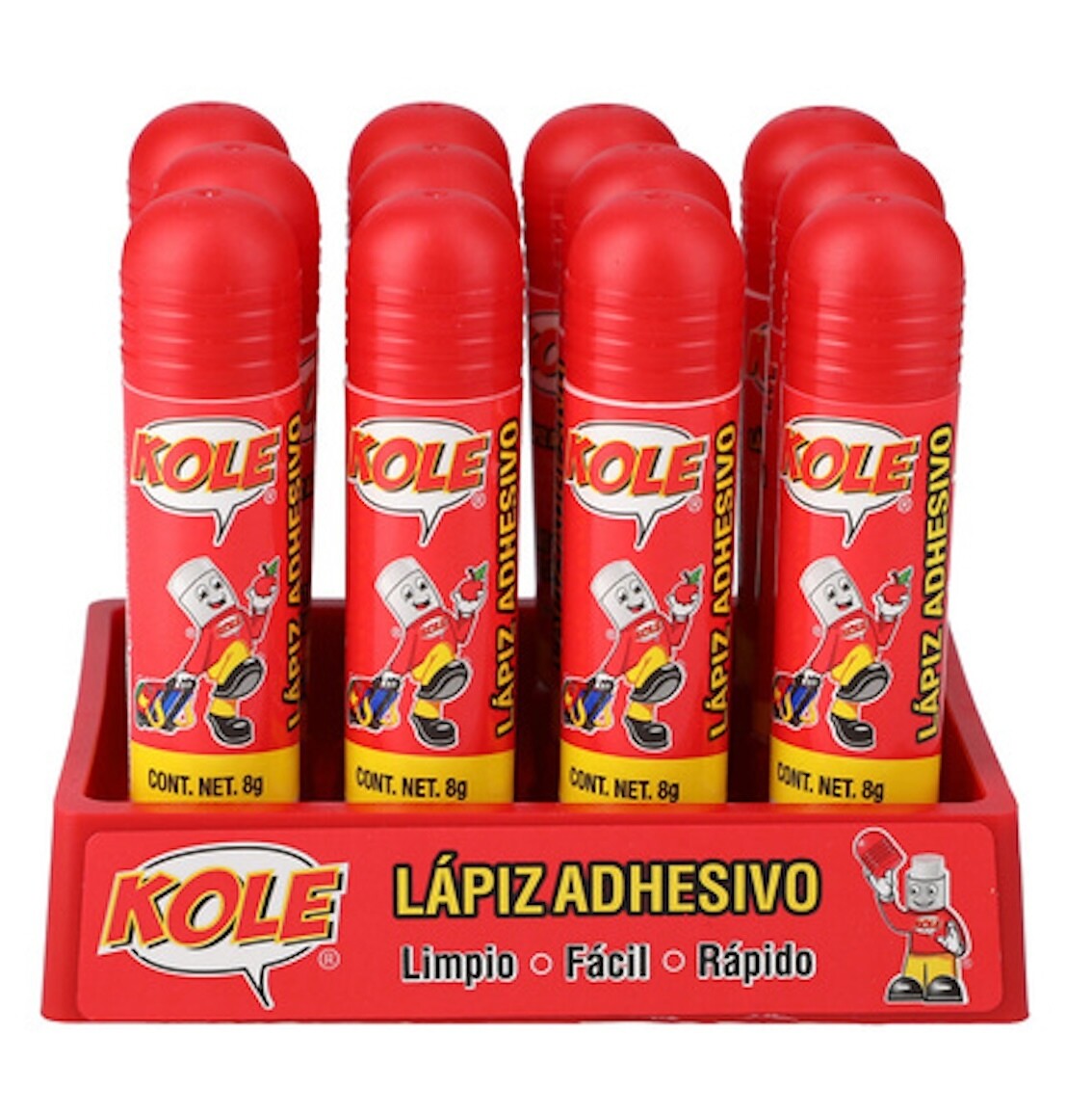 pegamento en barra 8gr c/12 kole