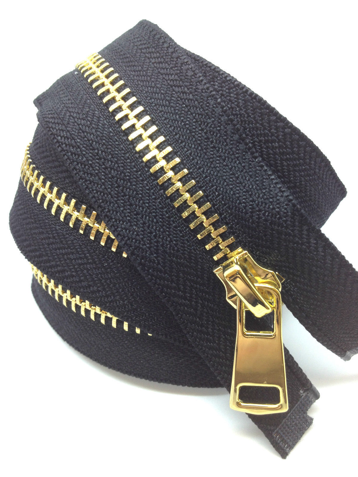 Polished Gold Open End Metal #5 Zip